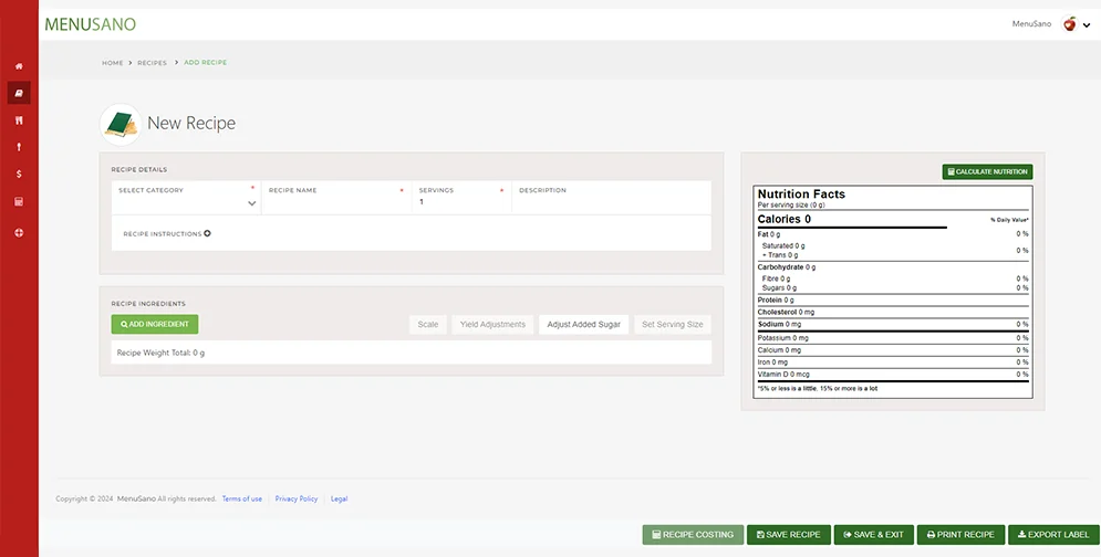 Leading Nutritional Analysis, Calculator & Labelling Software | MenuSano